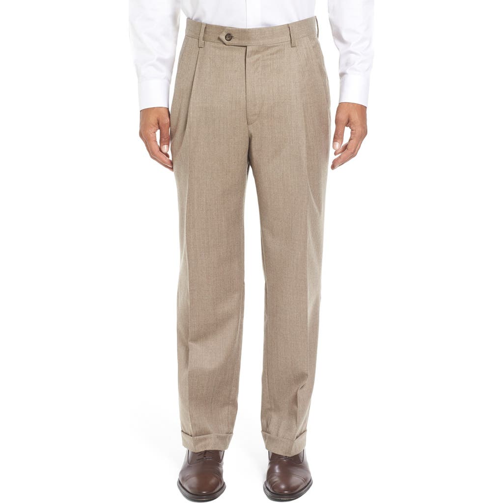 BERLE Berle Lightweight Flannel Pleated Trousers
